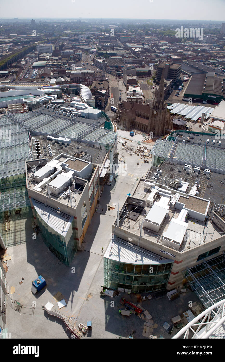 Aerial shot of the Bullring Birmingham taken during construction June ...