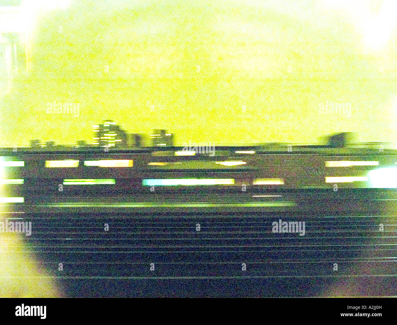 Urban landscape from moving train Stock Photo - Alamy