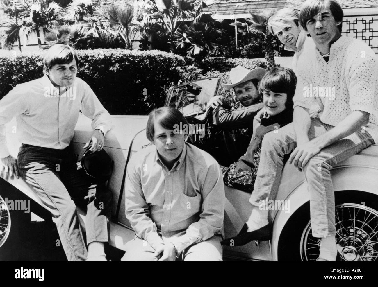 BEACH BOYS US group about 1965 from left Bruce Johnson Carl Wilson Mike ...