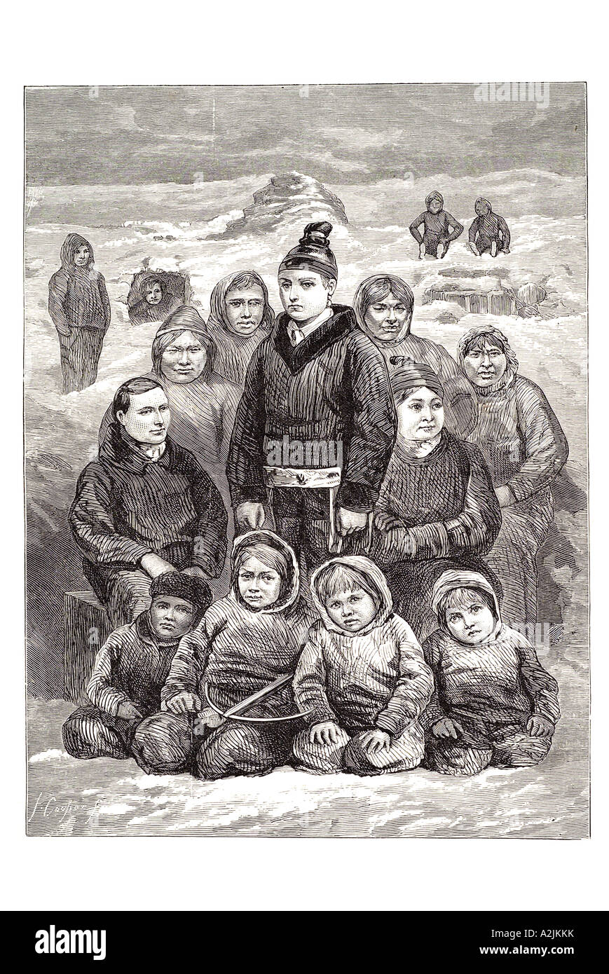Eskimo Inuit native north American family Canada Canadian Greenland ...