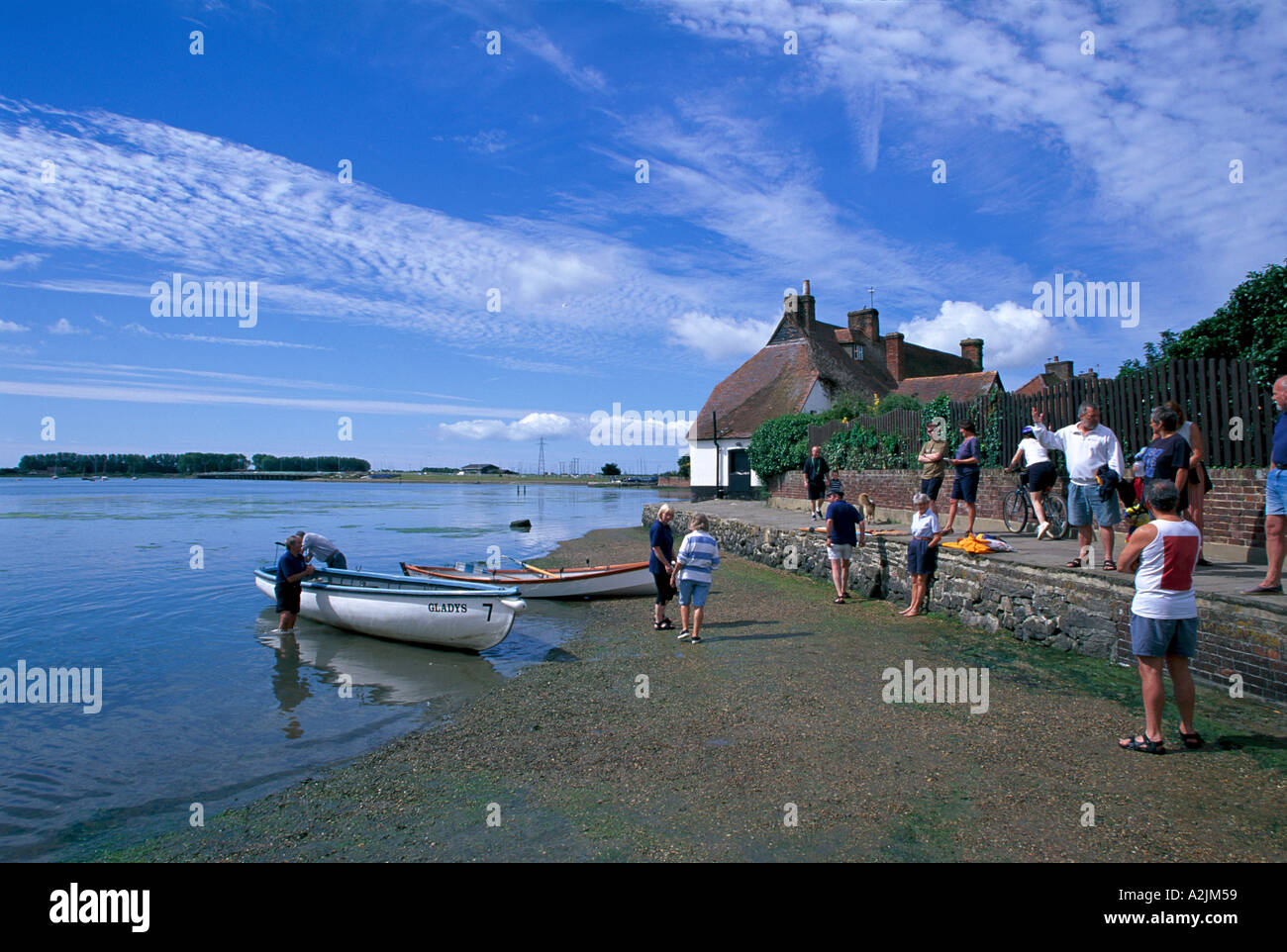 Shore activity Langstone Hampshire Stock Photo - Alamy