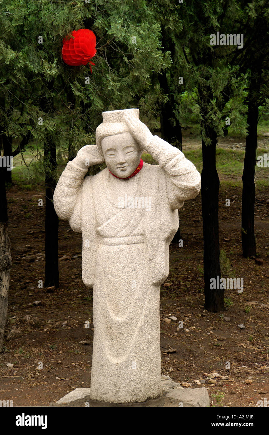 Asia, China, Buddhas Mountain, Jinan. Statue of Chinese woman in ...