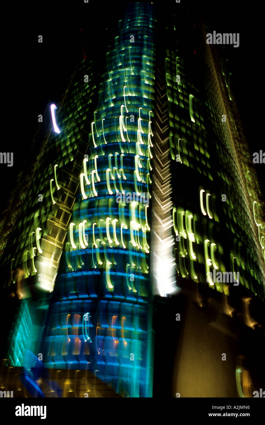 electrified building long exposure with motion blur Stock Photo - Alamy