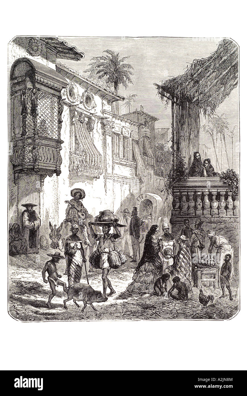 Quito Ecuador street Spanish colonial architecture south America ...