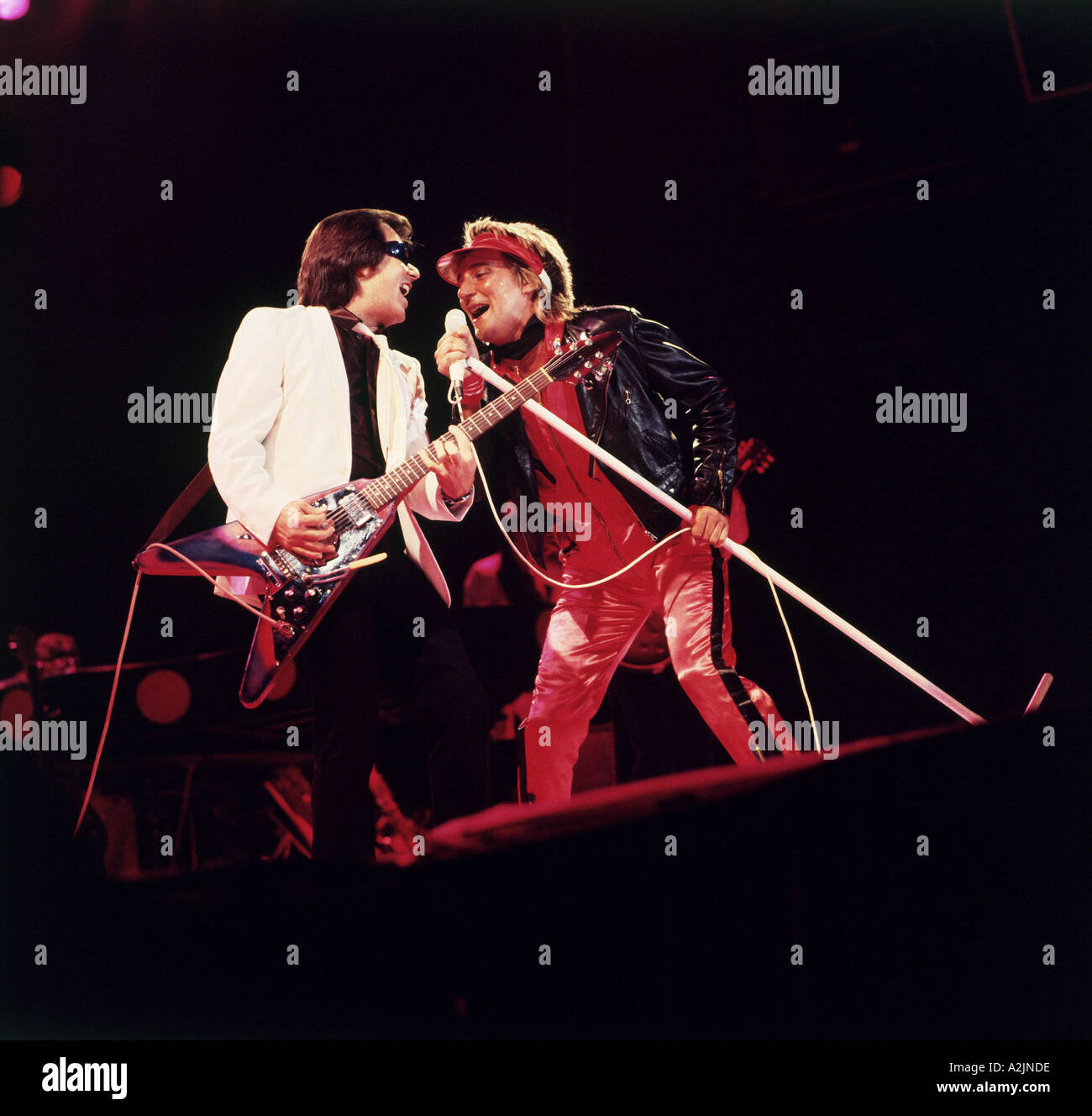 ROD STEWART on stage about 1985 Stock Photo - Alamy