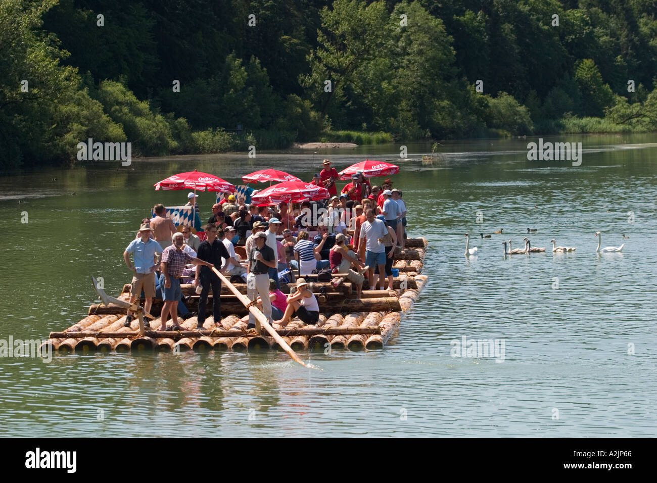 raft on river Isar Upper Bavaria Stock Photo - Alamy