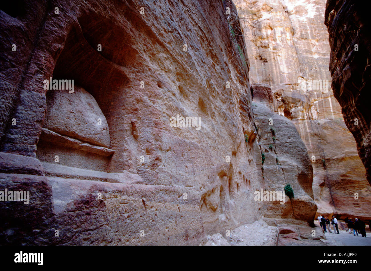 Asia - Jordan - Petra - The Siq - Natural narrow passage way into Petra ...