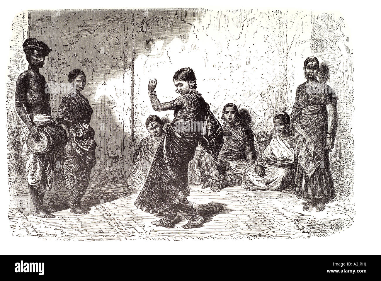 India dance drawing hi-res stock photography and images - Alamy