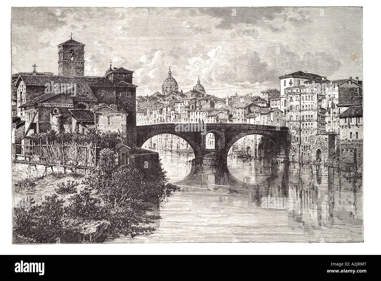 quattro capi bridge Rome Roma river tiber Isola tiberina four head ...