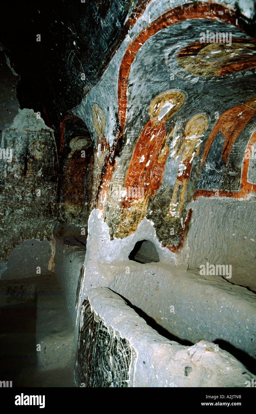 Turkey, Cappadocia, Village of Soganli. Church of St George Stock Photo ...