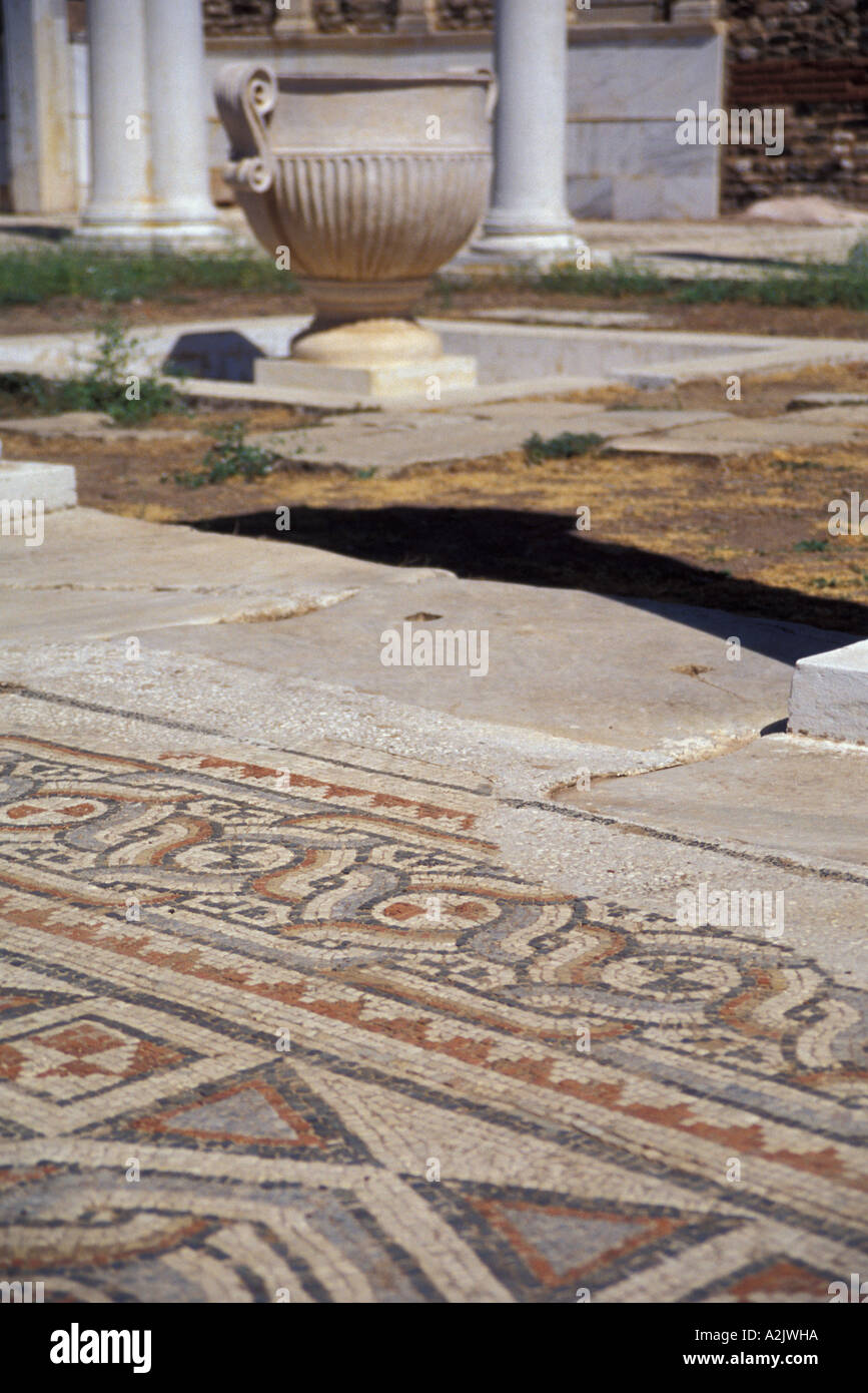 Europe, Turkey, Sardis aka Sart, marble court, mosaics in courtyard ...