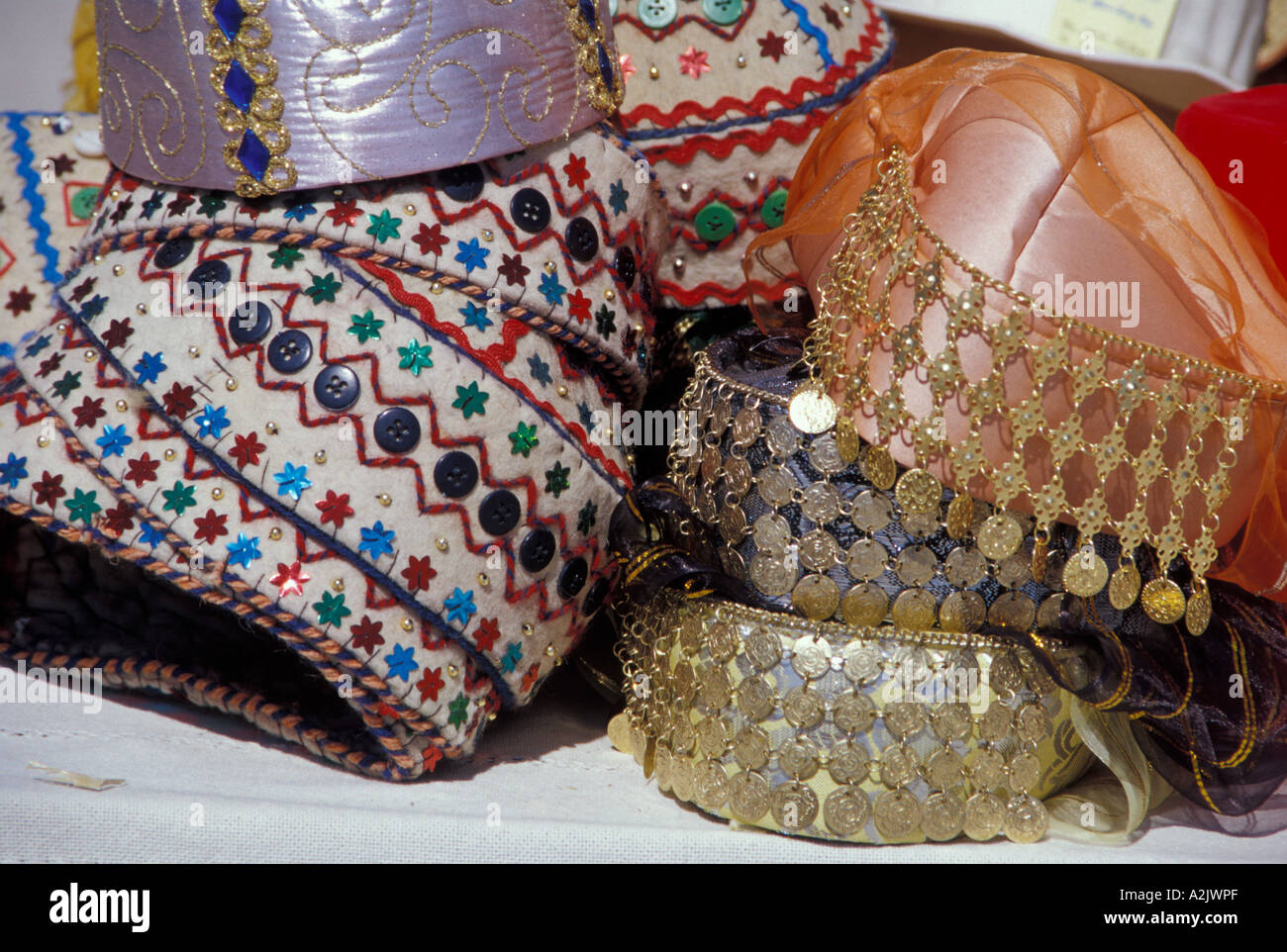 Europe, Turkey, Cappodocia, Goreme Valley, stack of Turkish hats Stock ...