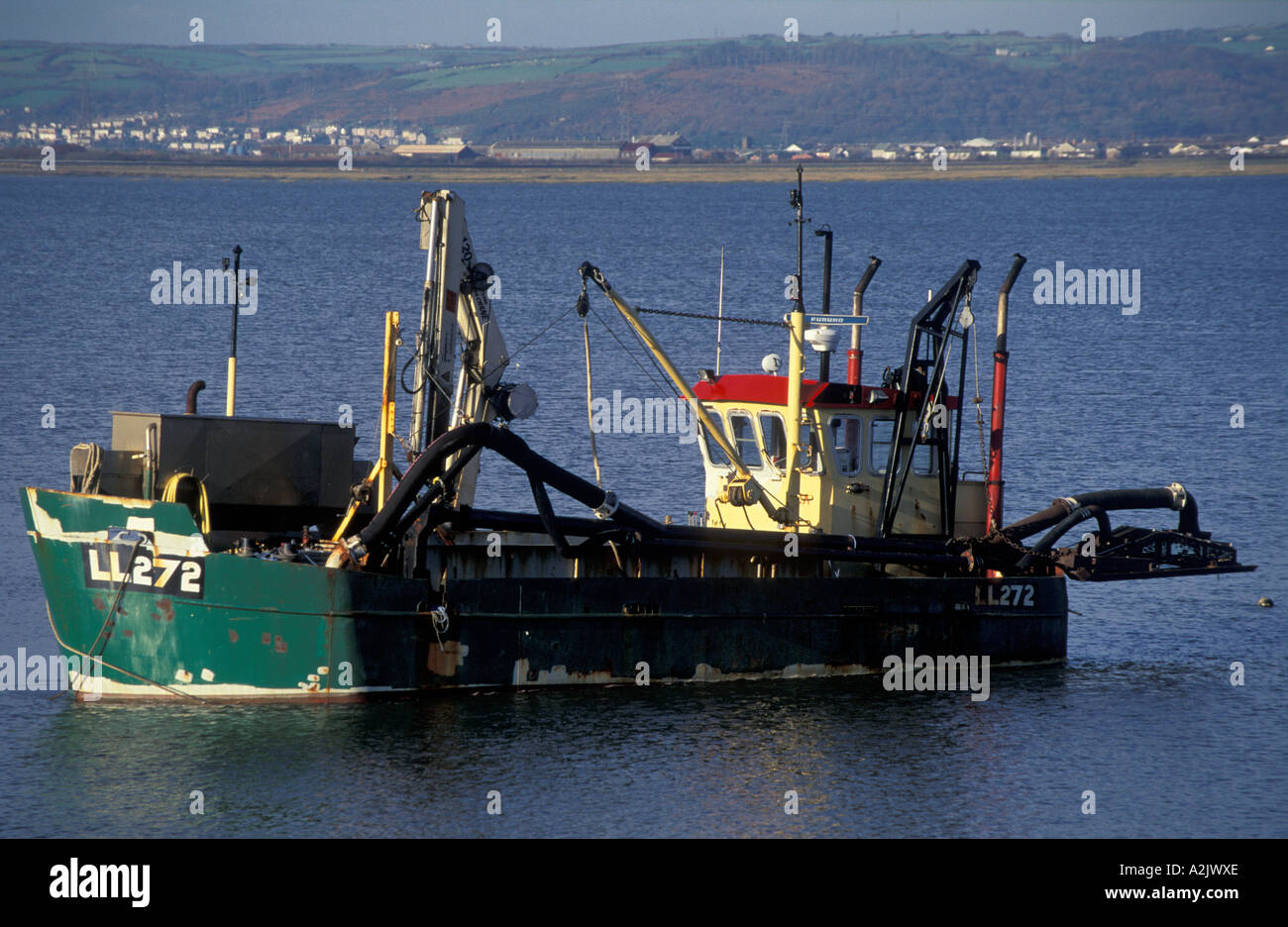 Suction cockle dredgers Penclawdd Burry Inlet Wales UK Stock Photo - Alamy