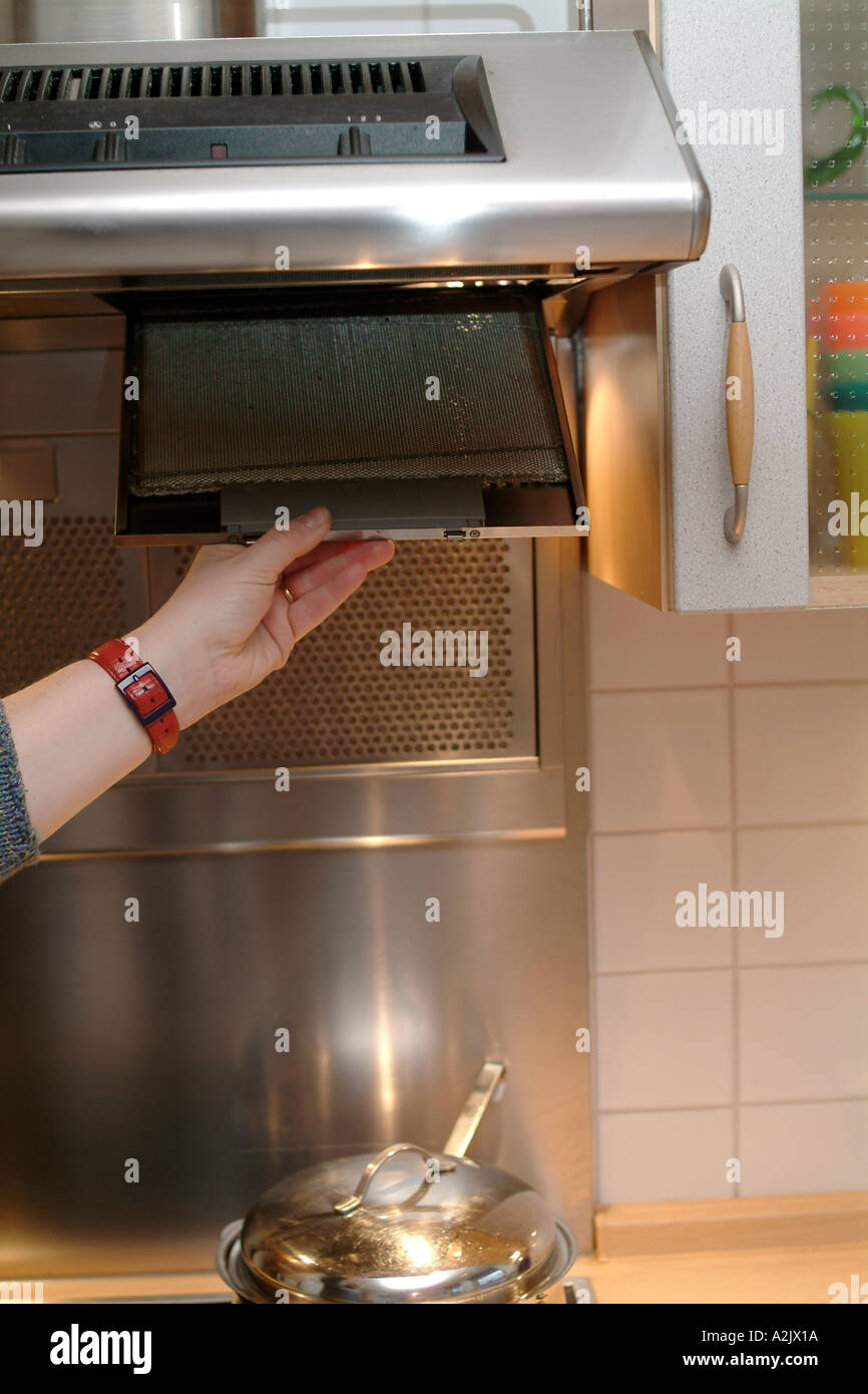 cleaning the extractor hood Stock Photo - Alamy
