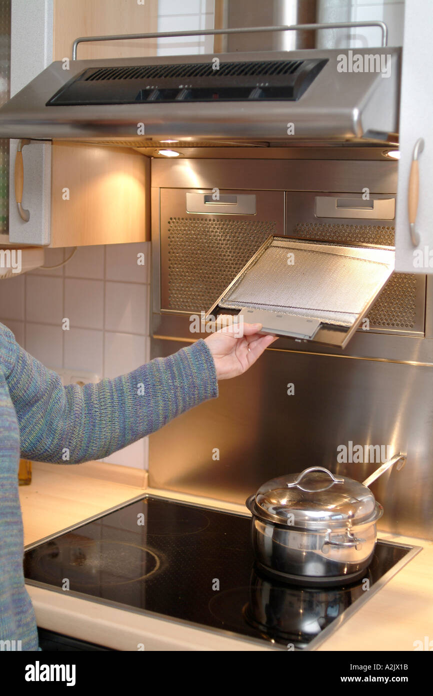 cleaning the extractor hood Stock Photo - Alamy