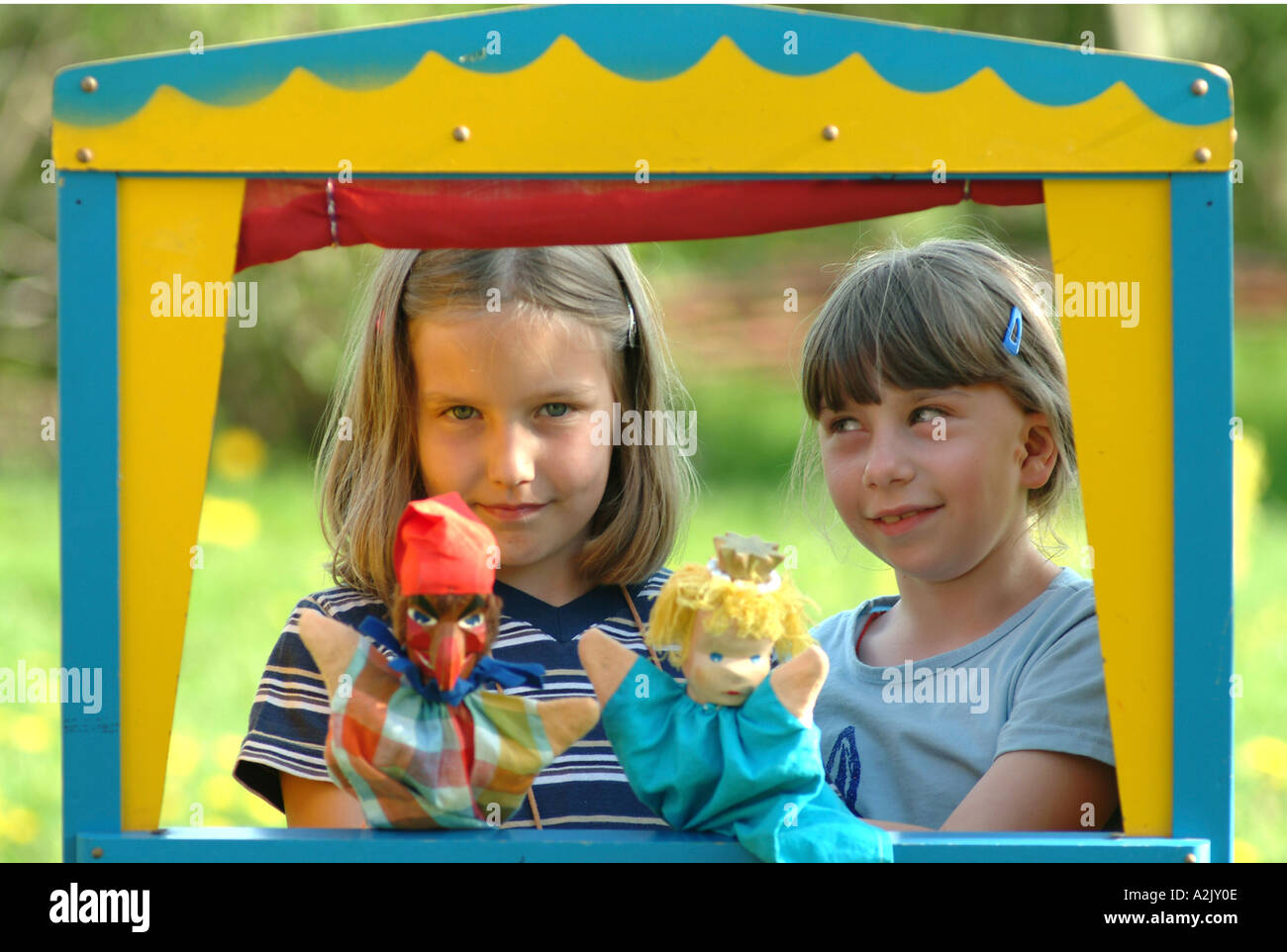 children play with hand puppet Stock Photo - Alamy