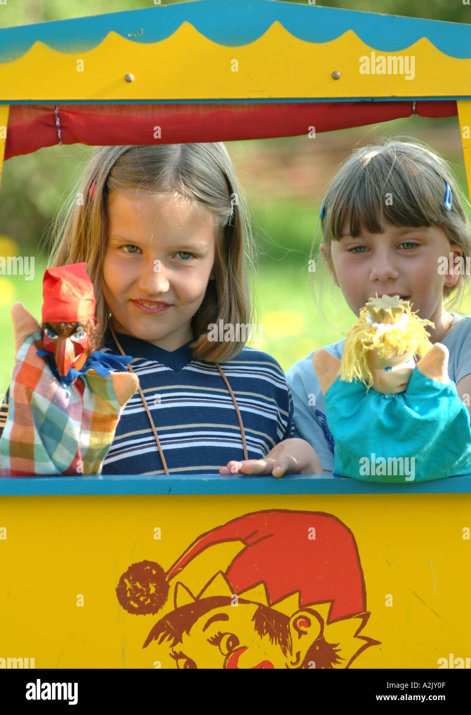 children play with hand puppet Stock Photo - Alamy