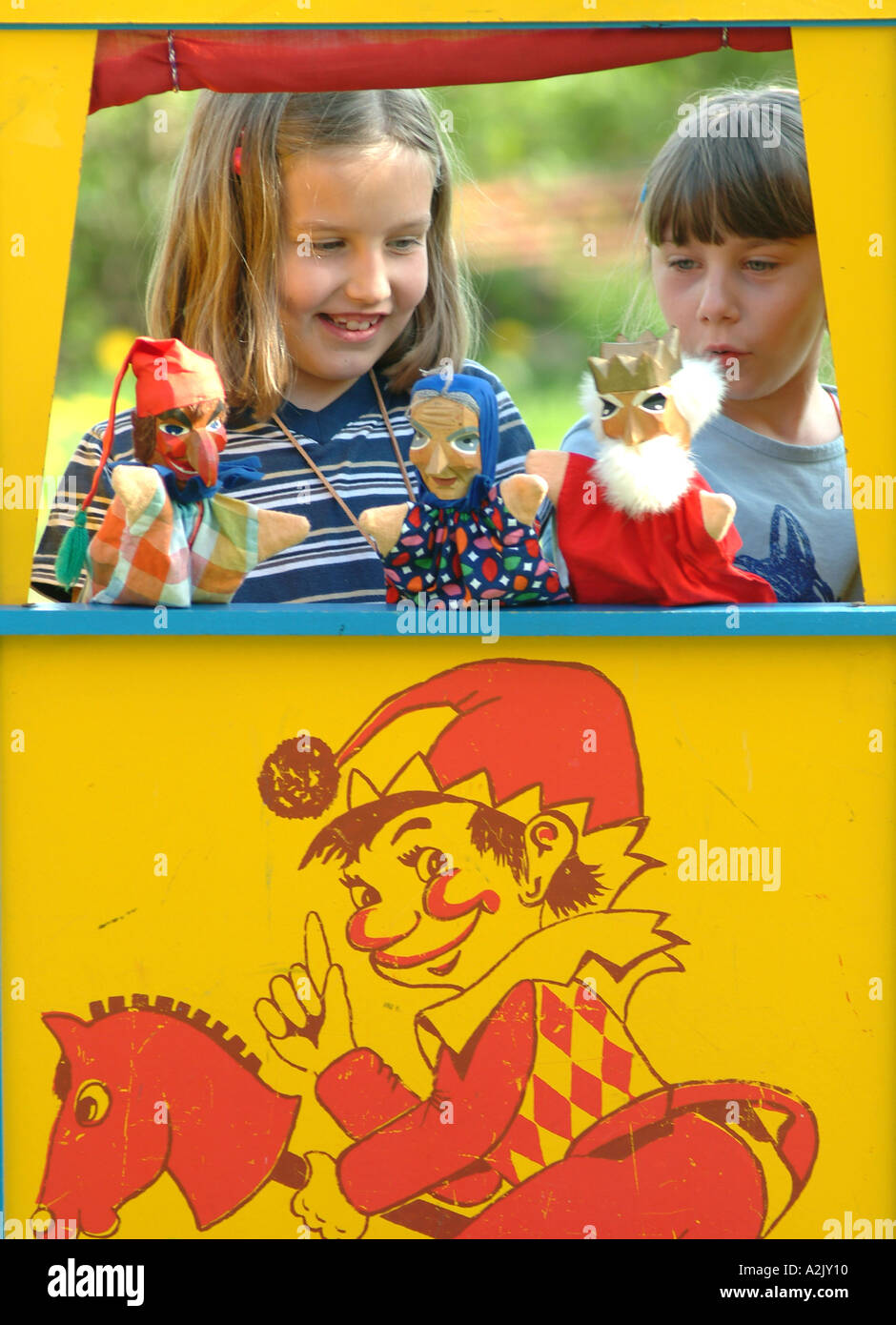 children play with hand puppet Stock Photo - Alamy