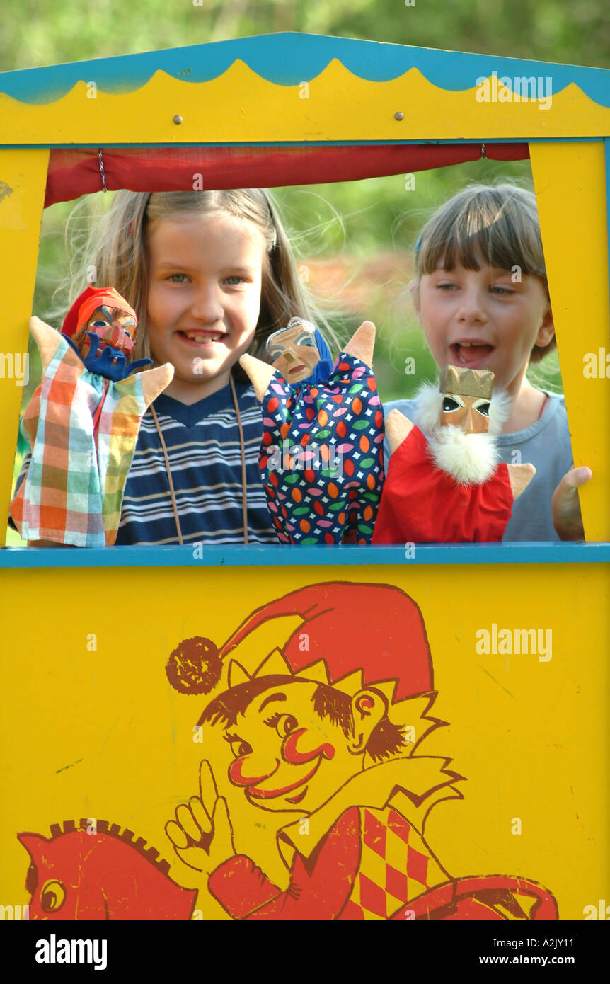 children play with hand puppet Stock Photo - Alamy