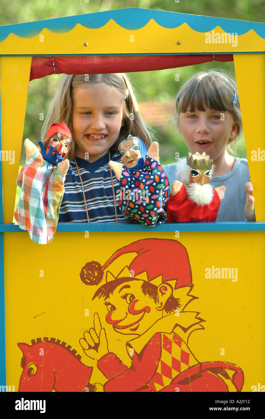 children play with hand puppet Stock Photo - Alamy
