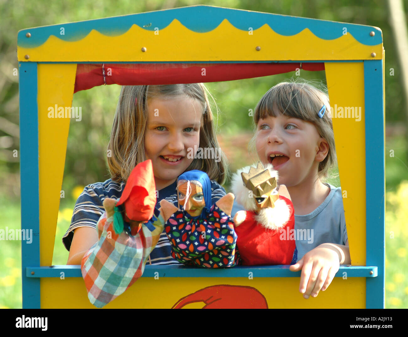 children play with hand puppet Stock Photo - Alamy