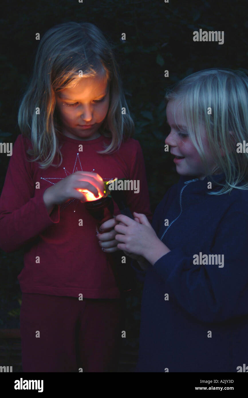 children with pocket light Stock Photo - Alamy