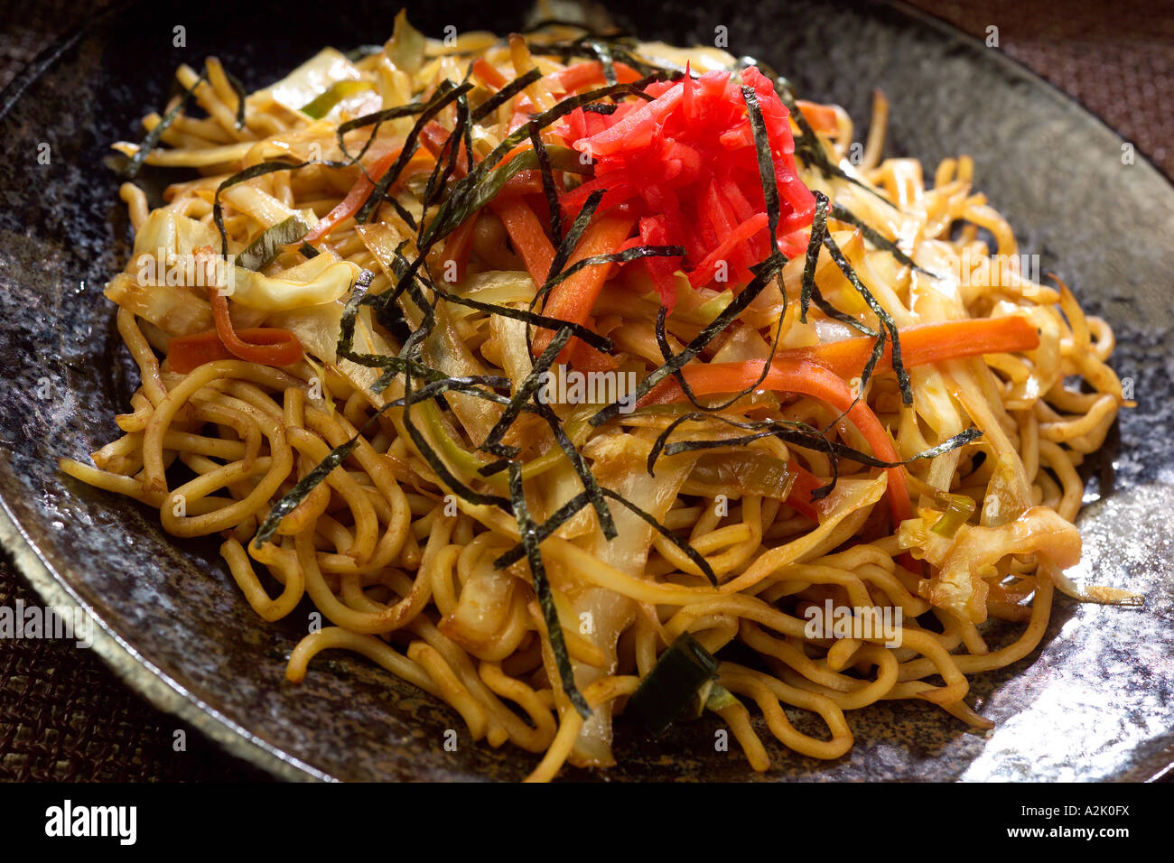 Japanese Yaki Soba Pan fried soba noodles with stir fry vegetables ...