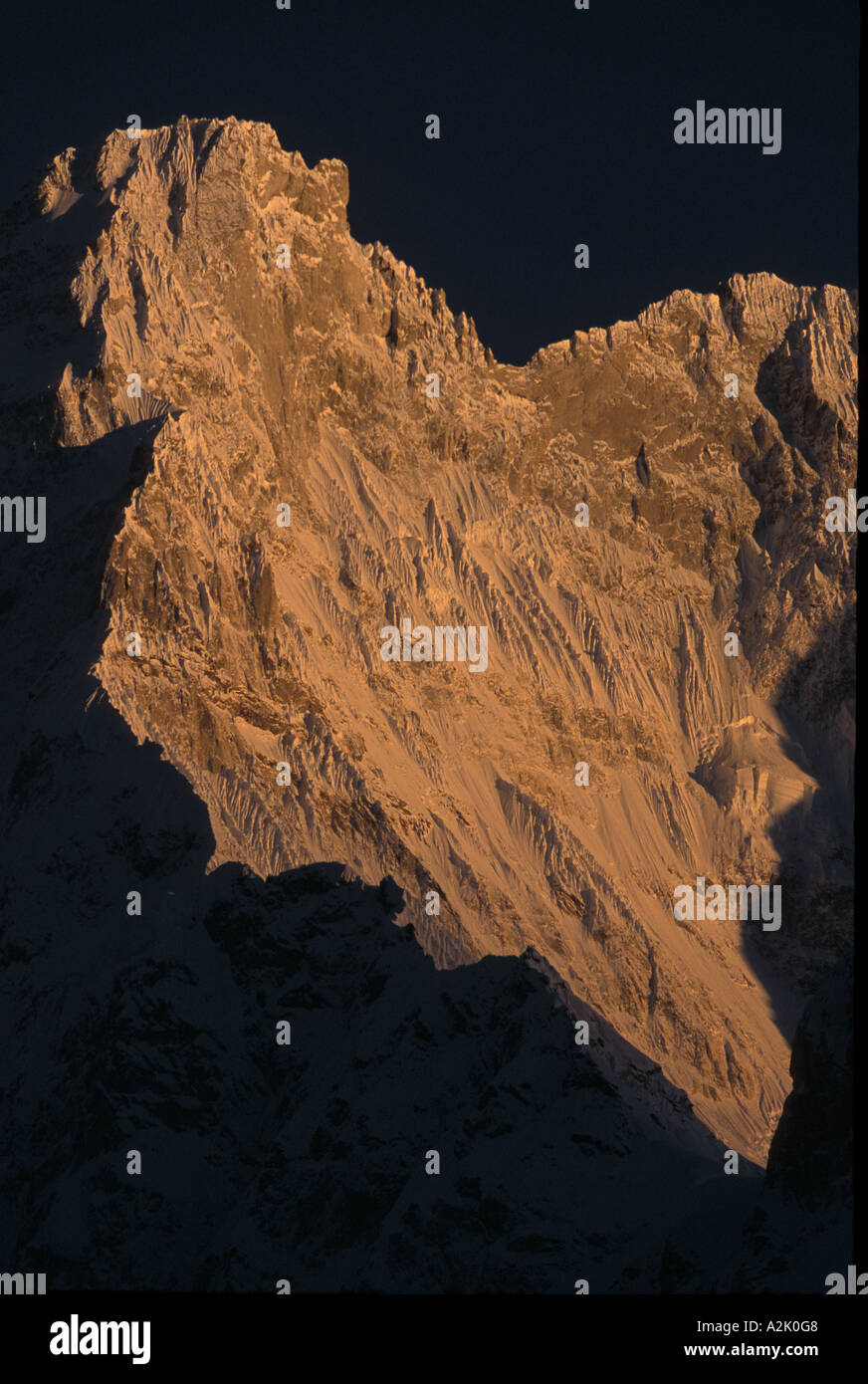 Tibet- Chomolonzo at sunset Stock Photo - Alamy