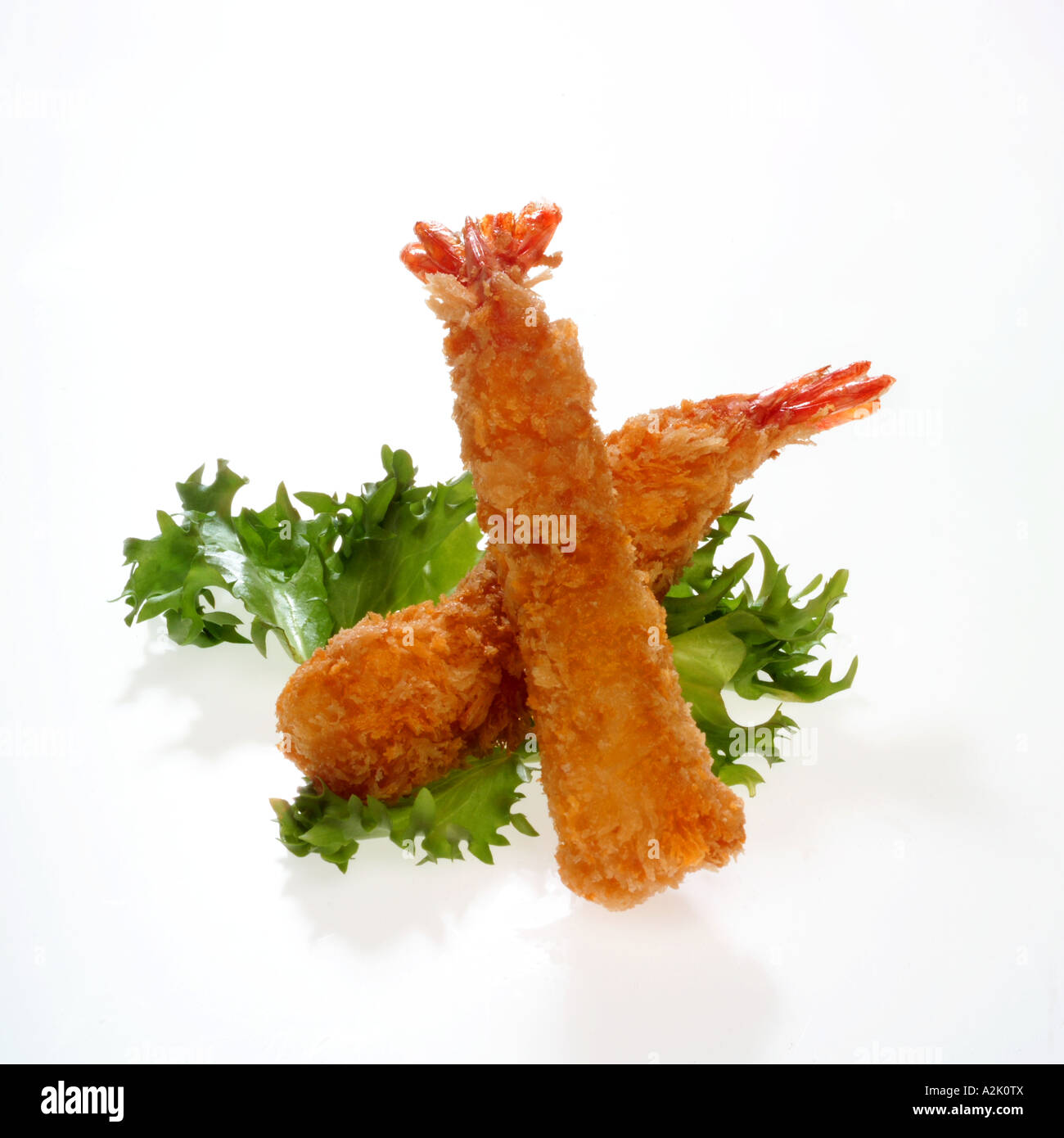 Japanese Ebi King prawns on a bed of lettuce Stock Photo - Alamy