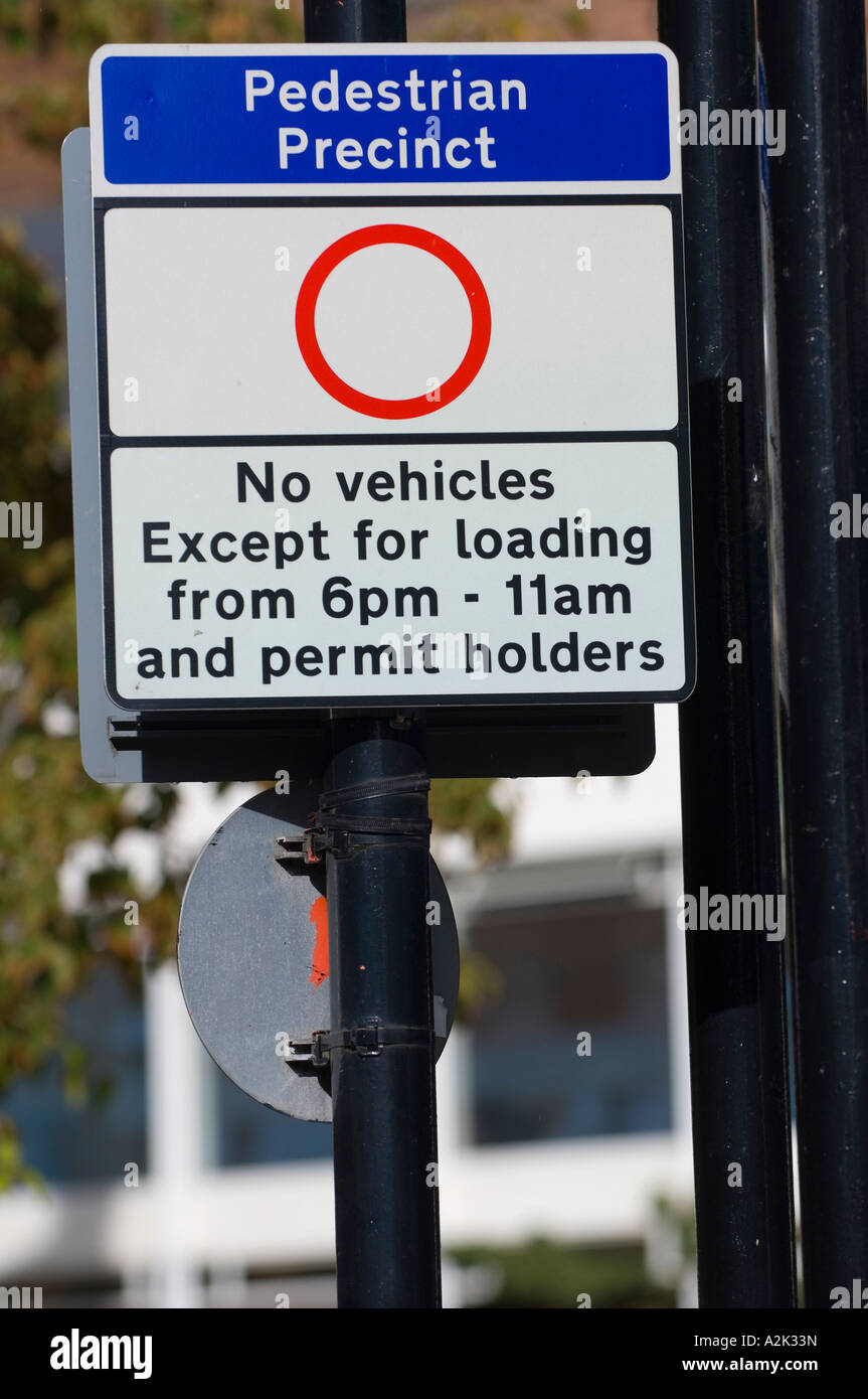 Pedestrian precinct sign Stock Photo - Alamy