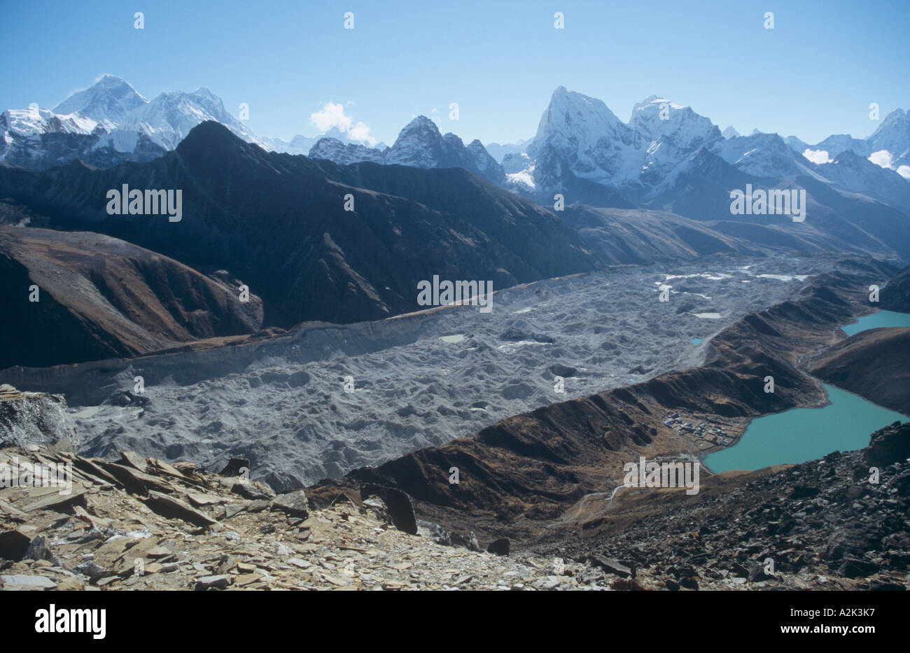 Nepal, incredible landscape from the peak of Gokyo Ri at sunrise ...