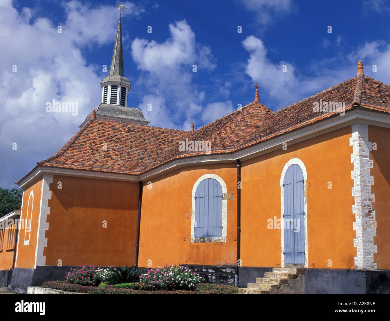 Caribbean, Martinique, Trois Islets, church of Trois Islets Stock Photo ...