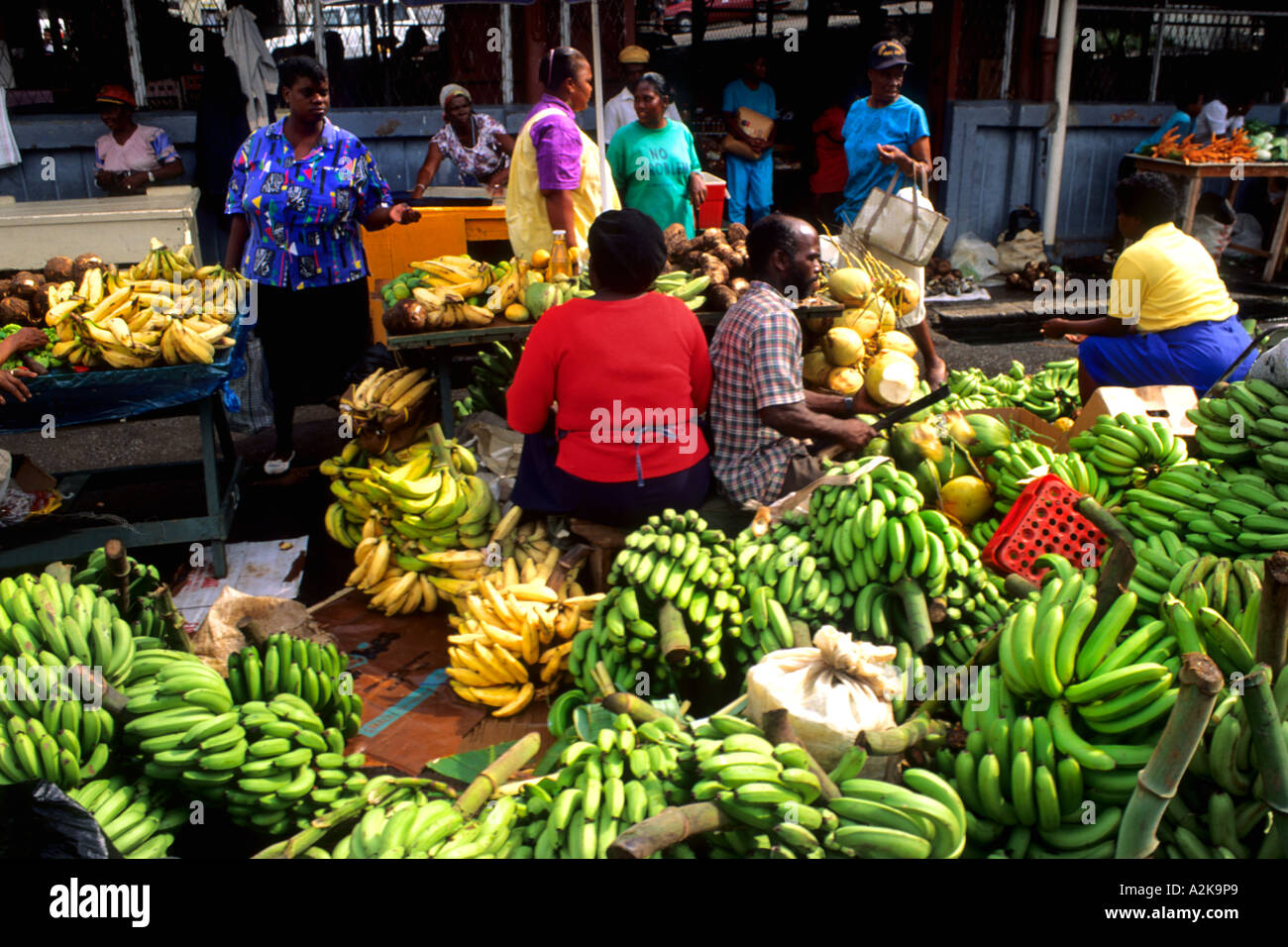 Colorful Fruit Market of St Georges in Grenada Caribbean Stock Photo ...