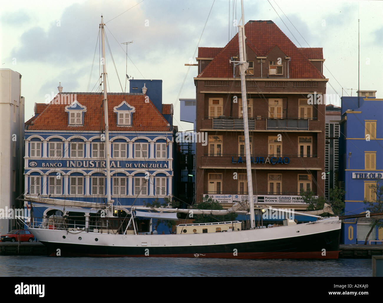 Curacao, Dutch West Indies, Punda, Punda, Punda harbor, sailing ship ...