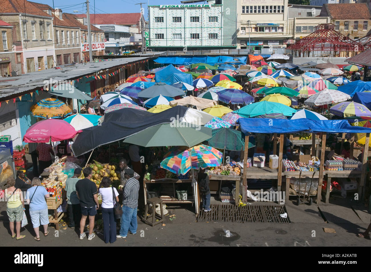 Caribbean, GRENADA, St. George's, View of the Public Market Stock Photo ...