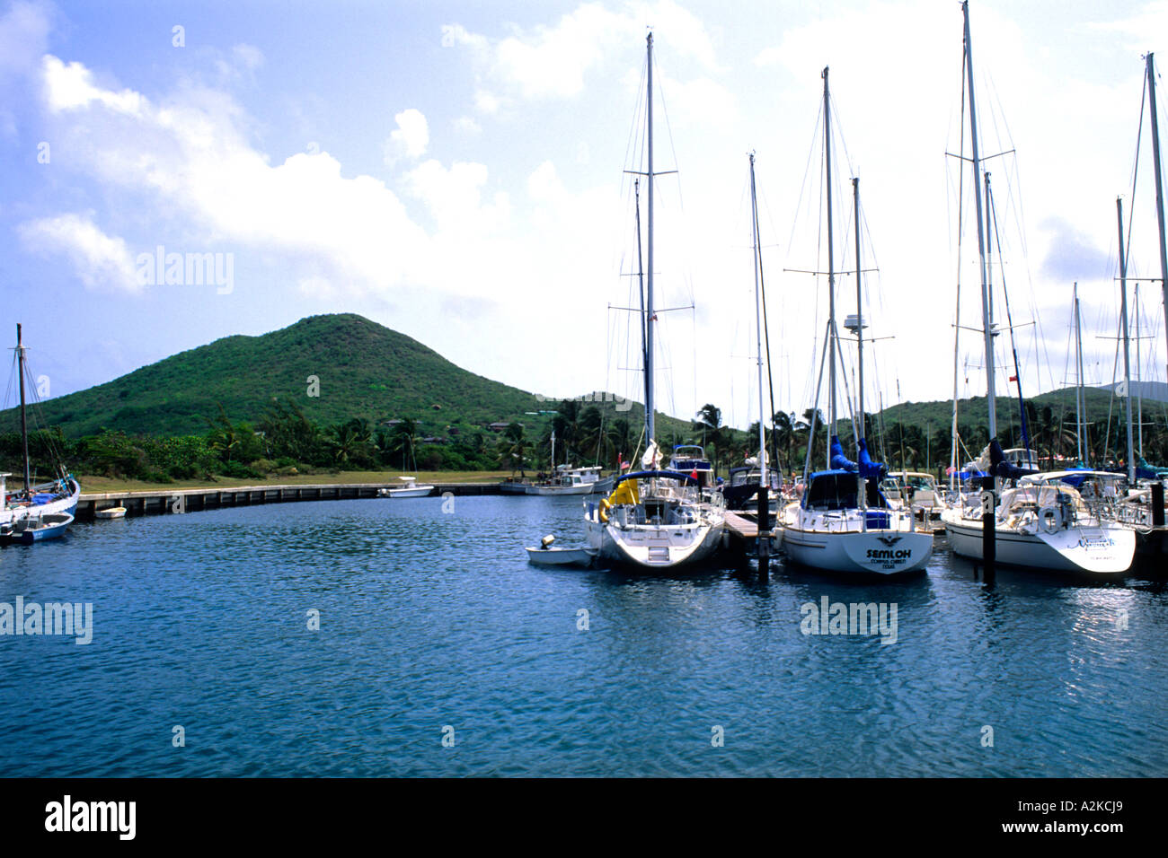 Ships and water in ocean at Road Bay in Road Town Tobago Stock Photo ...
