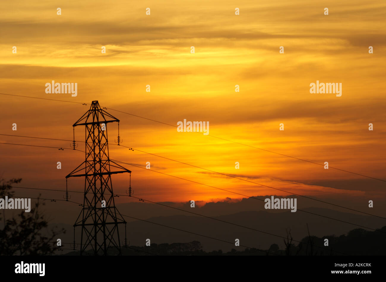 Power lines Northern Ireland Stock Photo - Alamy