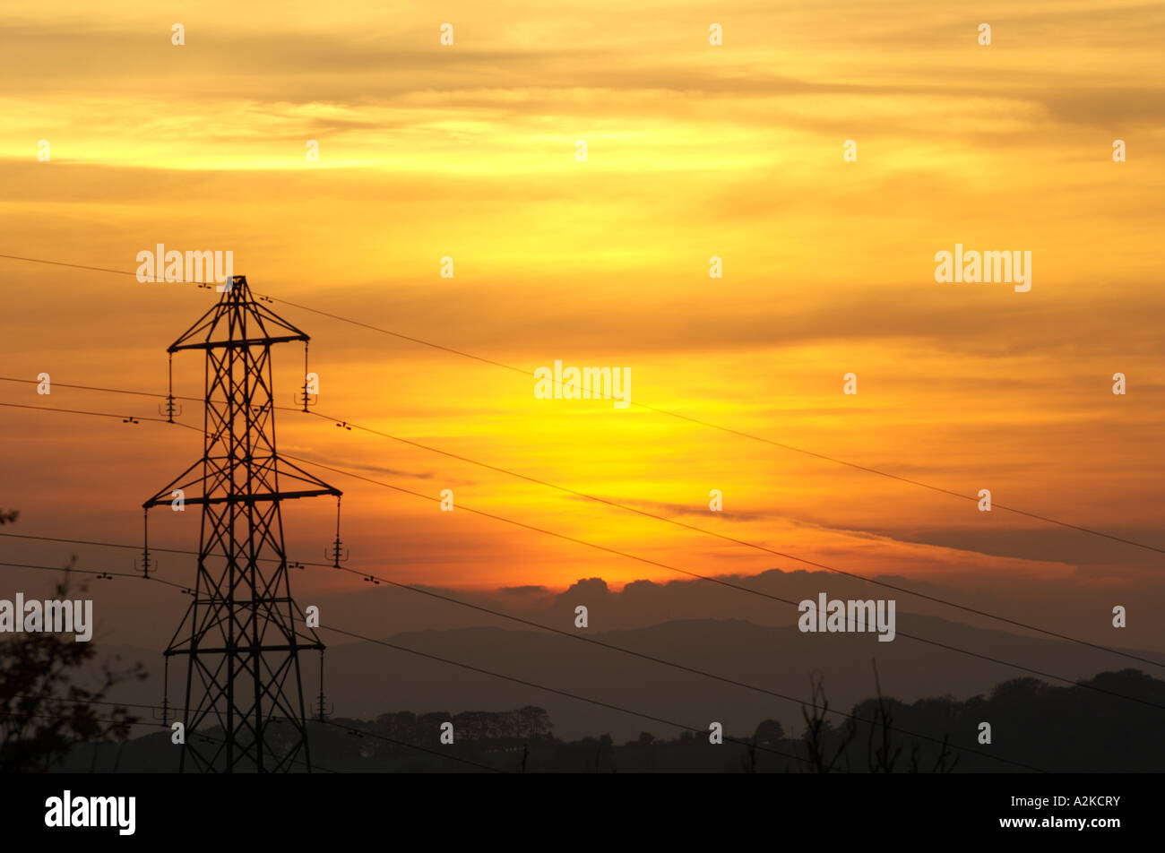 Power lines Northern Ireland Stock Photo - Alamy