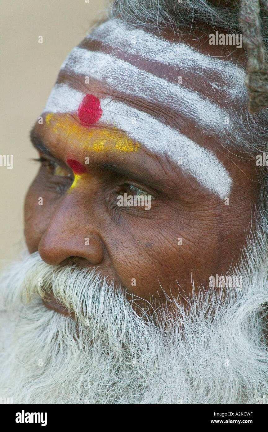 Portrait of a holy man Varanasi India Stock Photo - Alamy