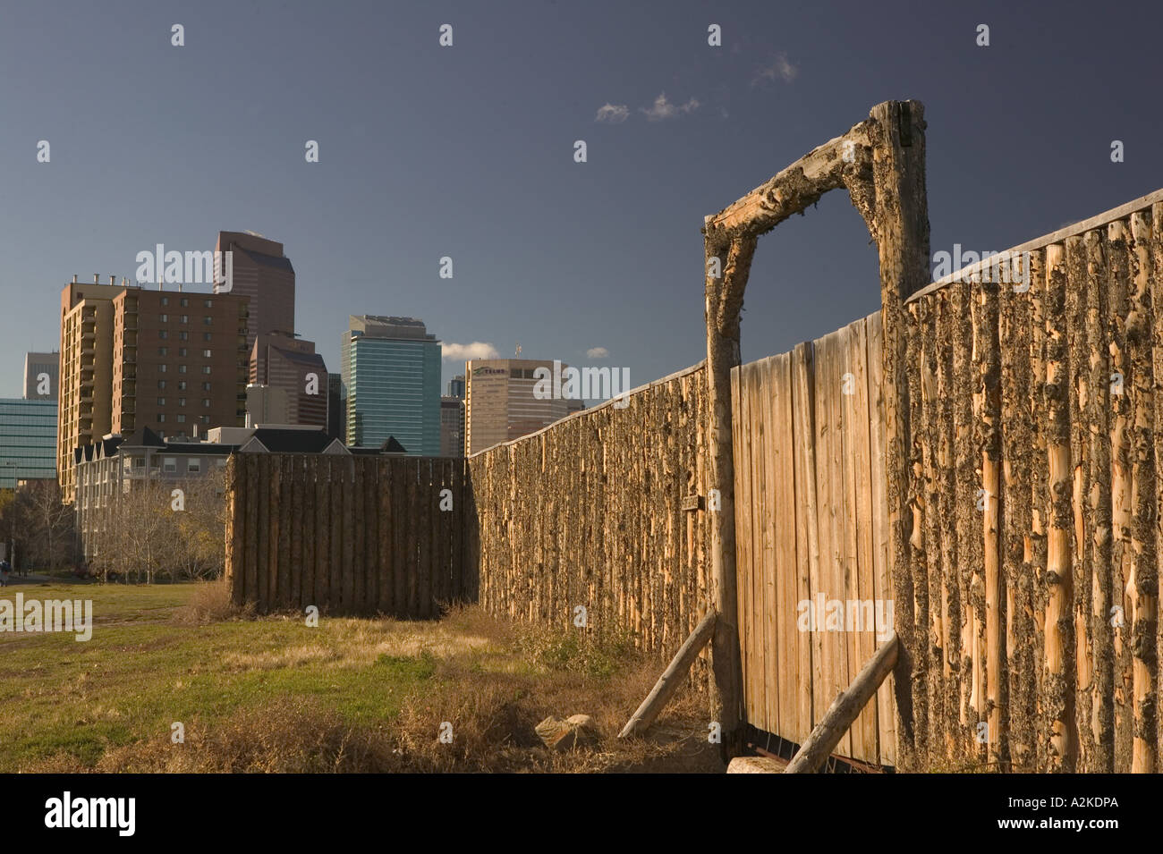 Canada, Alberta, Calgary: Fort Calgary Historic Park, Exterior Stockade ...
