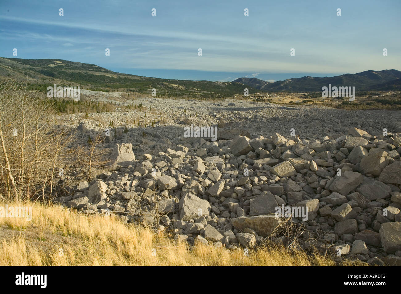 Canada, Alberta, Crowsnest Pass Area: FRANK, View of the 1903 Frank ...