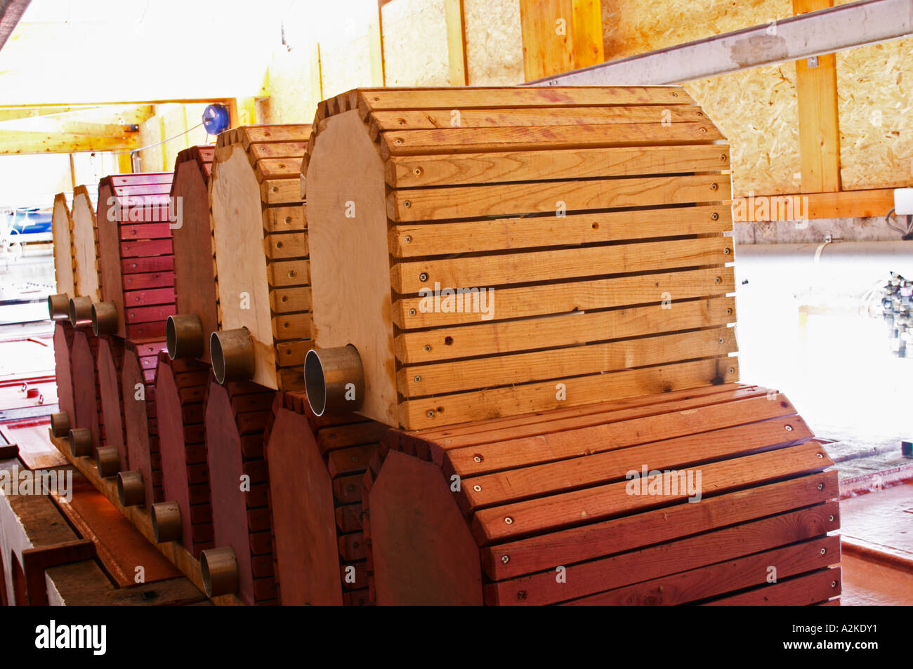 Wooden "filters". These are placed inside the fermentation tanks and ...