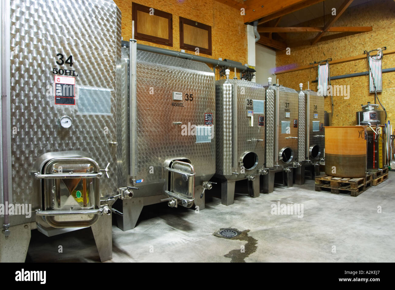Small Stainless steel fermentation vats. Domaine Yves Cuilleron ...