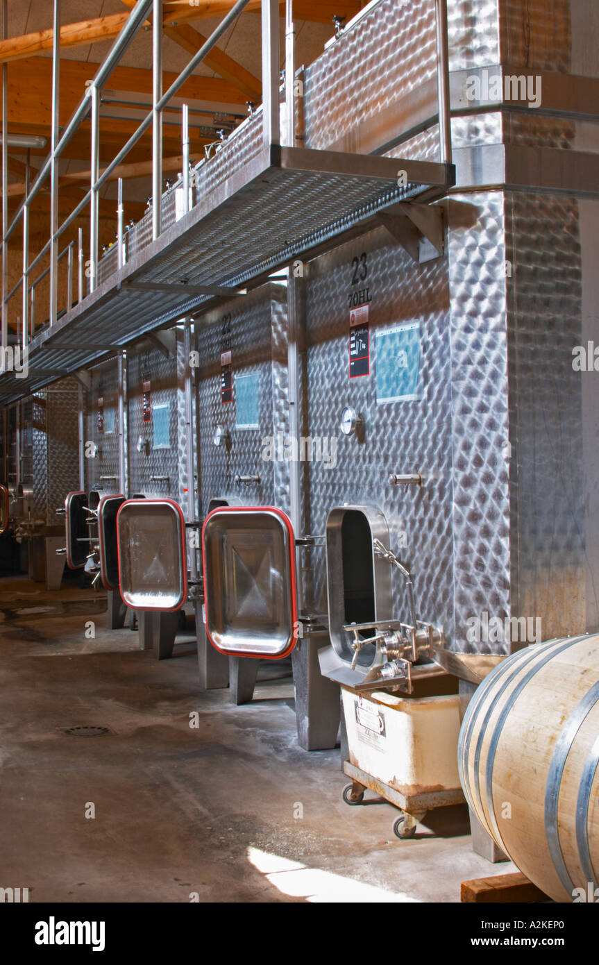 Stainless steel fermentation vats. Domaine Yves Cuilleron, Chavanay ...