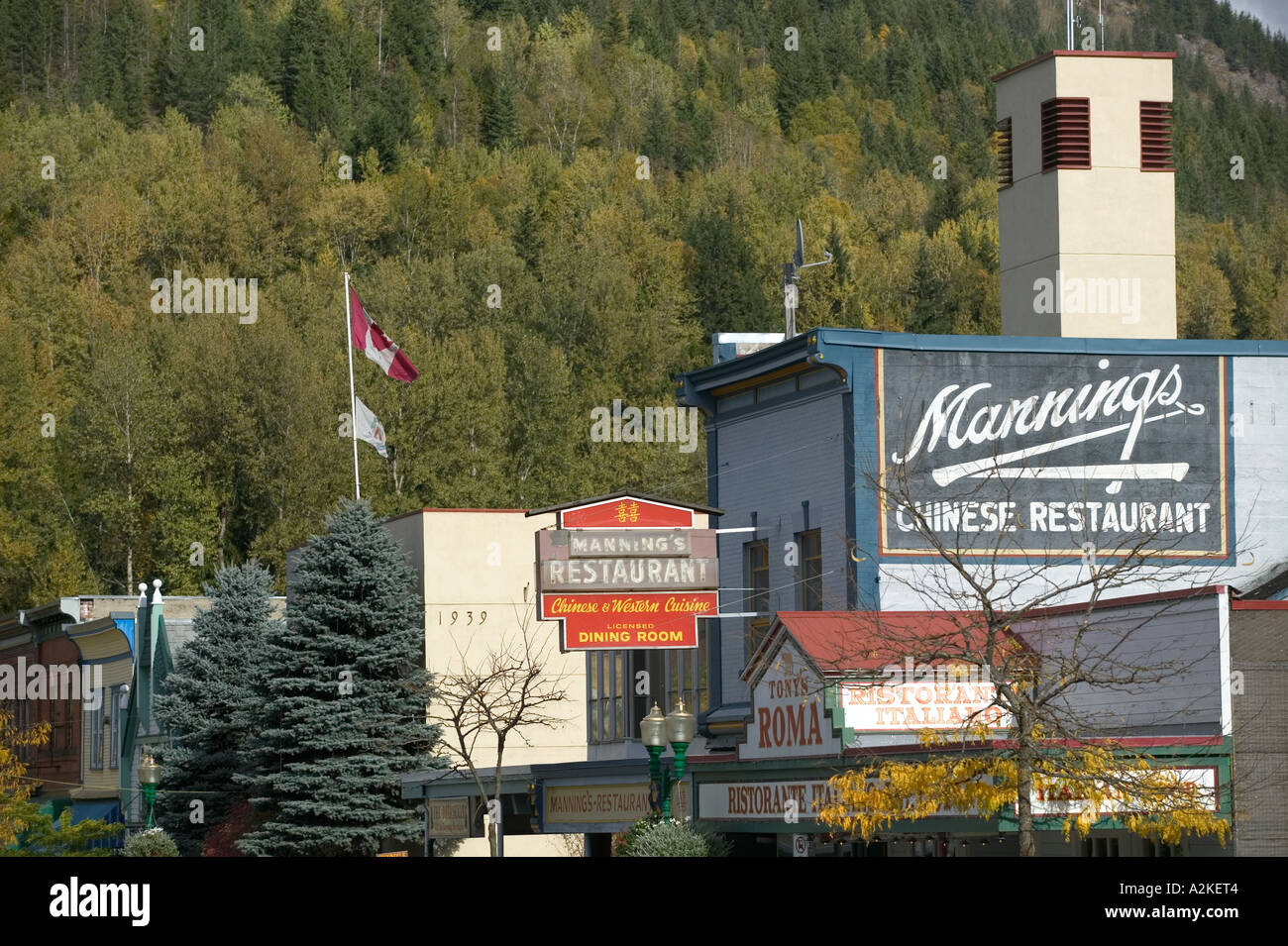 CANADA, British Columbia, Revelstoke. Town Building Detail Stock Photo ...