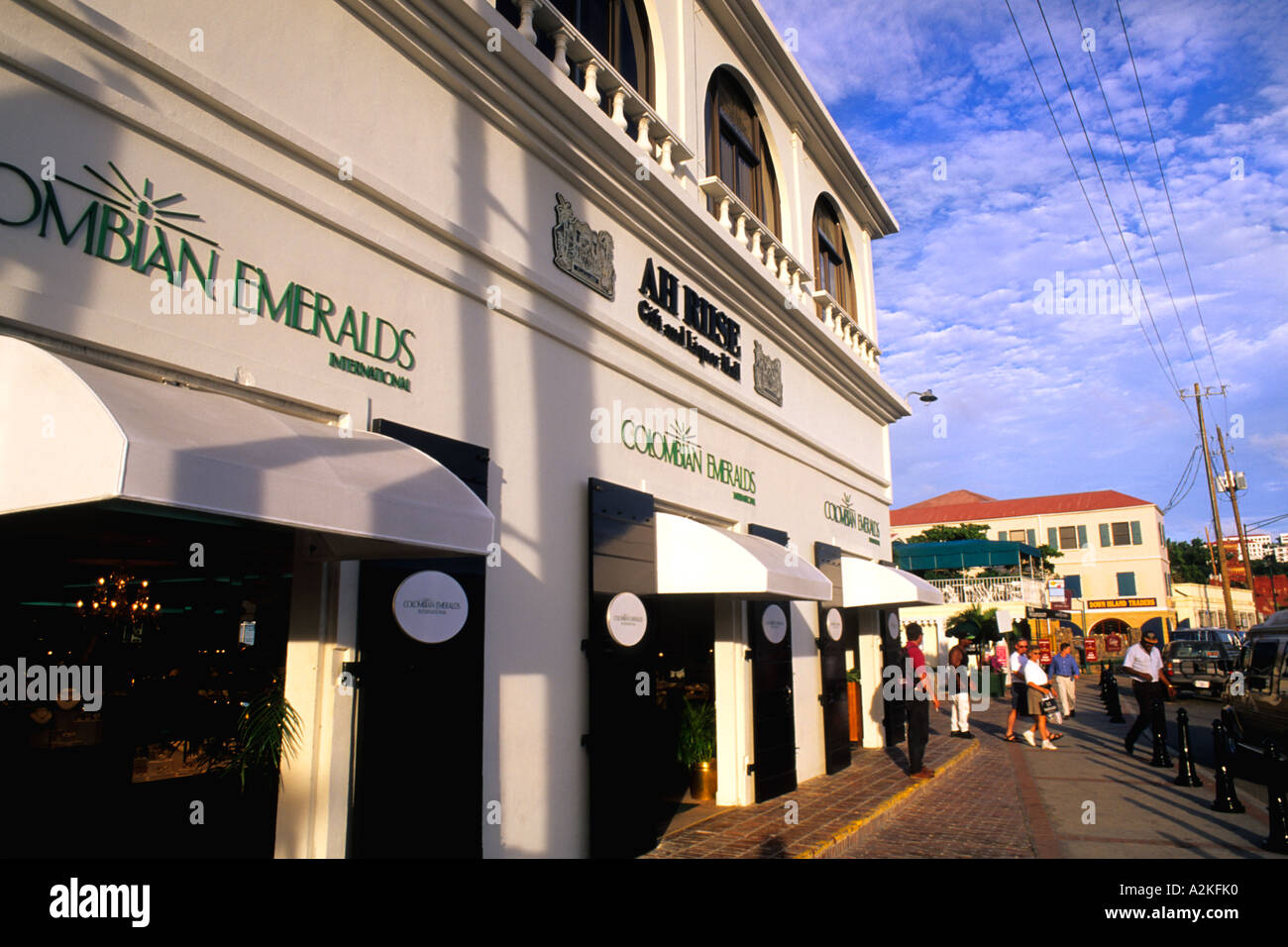 Shopping at port in capital of Charlotte Amalie in St Thomas USVI ...