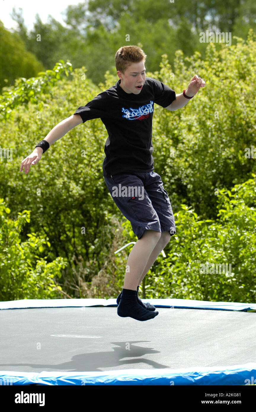 child on trampoline Stock Photo - Alamy