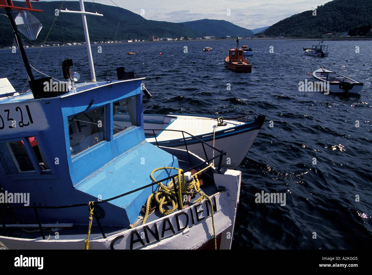 Canada, Quebec, Gaspe. Fishing boats, Sainte, Madelaine, de, la ...