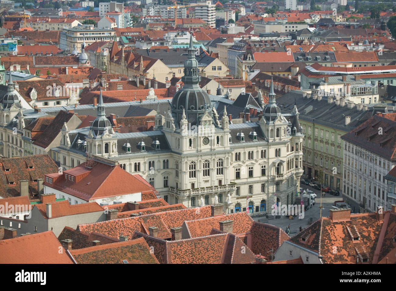 AUSTRIA, STYRIA (Stiermark), GRAZ: Town View with Town Hall (Rathaus ...