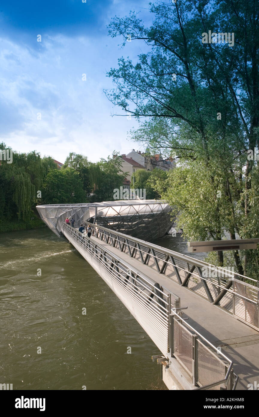 AUSTRIA, STYRIA (Stiermark), GRAZ: Island in the Mur / Mur Insel ...